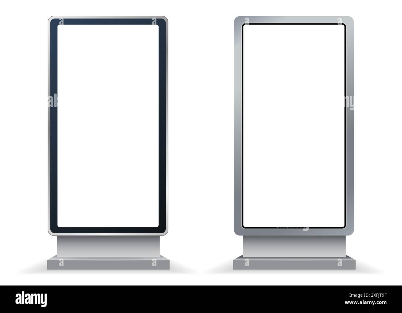 Set of Electronic Various Billboards on white background, realistic ...