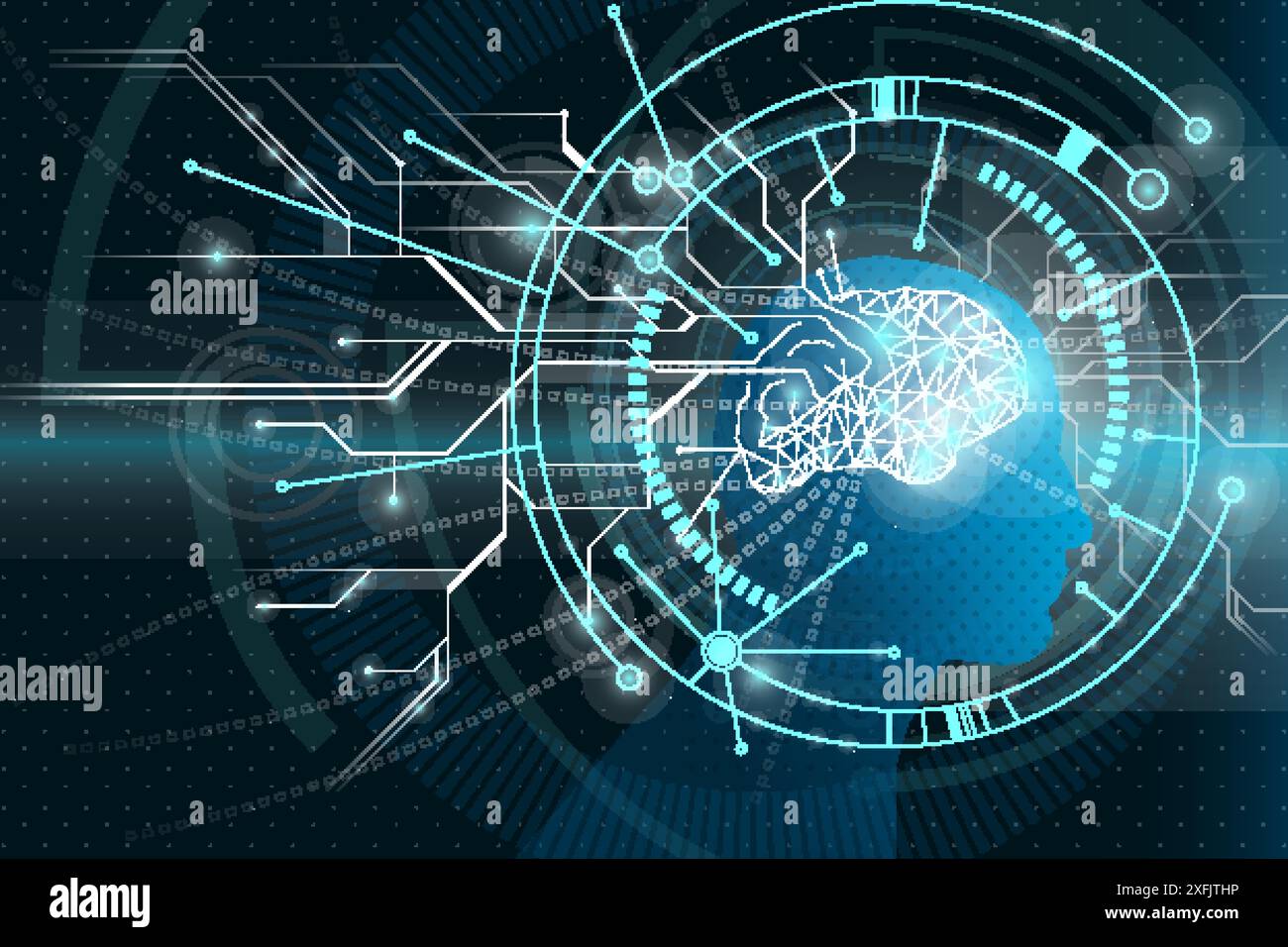 Virtual Concept of Mind Process, vector illustration, for graphic and ...