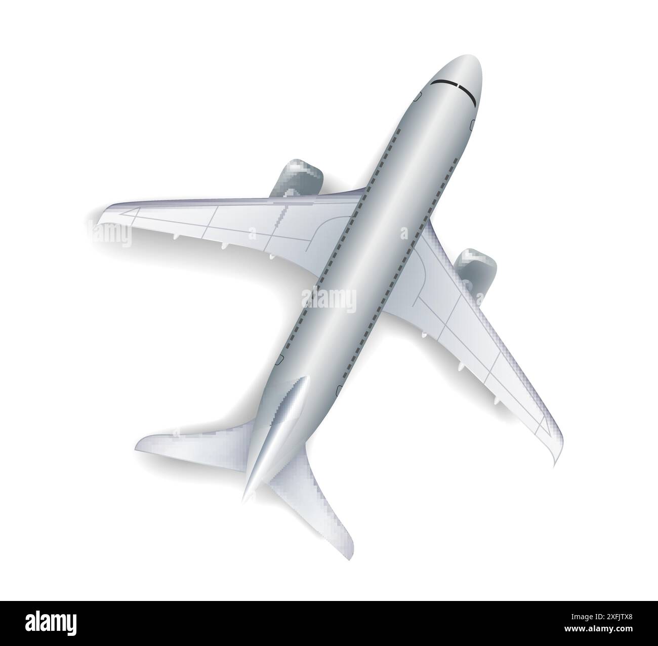 Big Flying Airplane on white background, realistic vector illustration ...