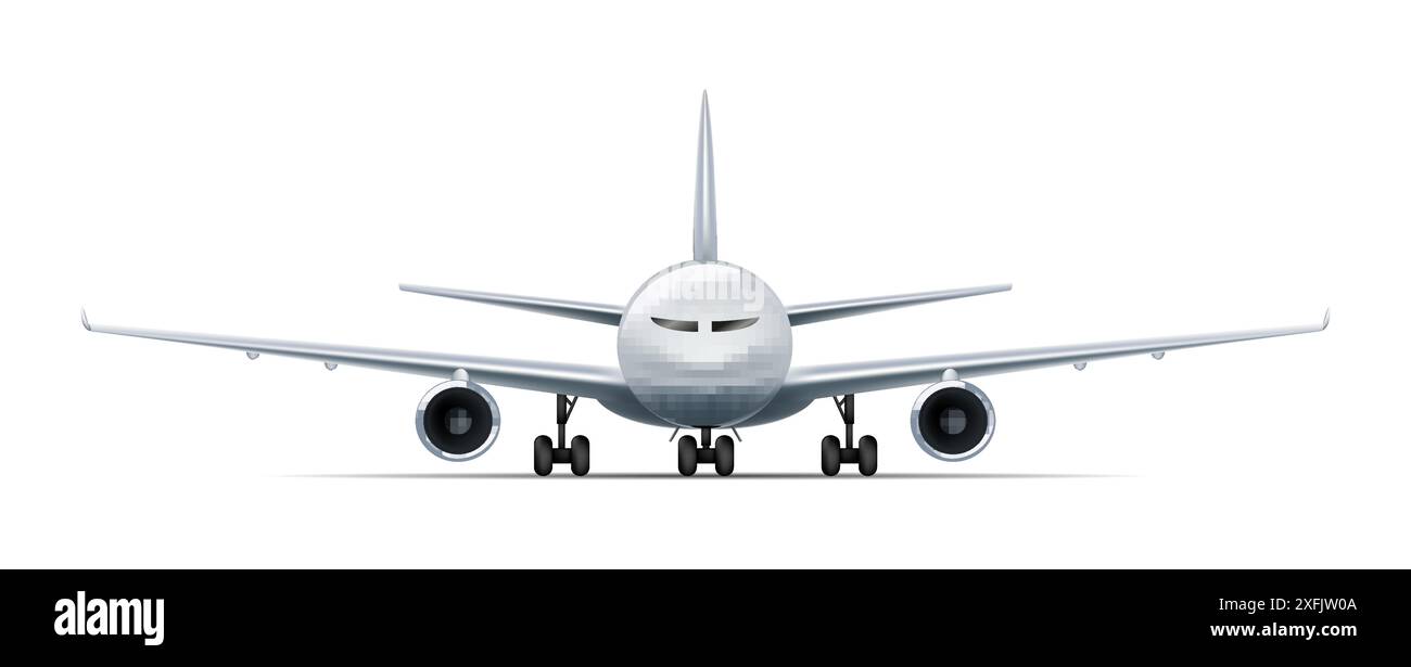 Big Flying Airplane on white background, realistic vector illustration ...