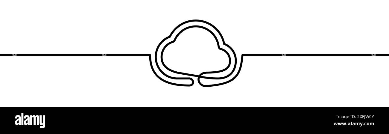 Cloud shape drawing by continuos line, thin line design vector ...