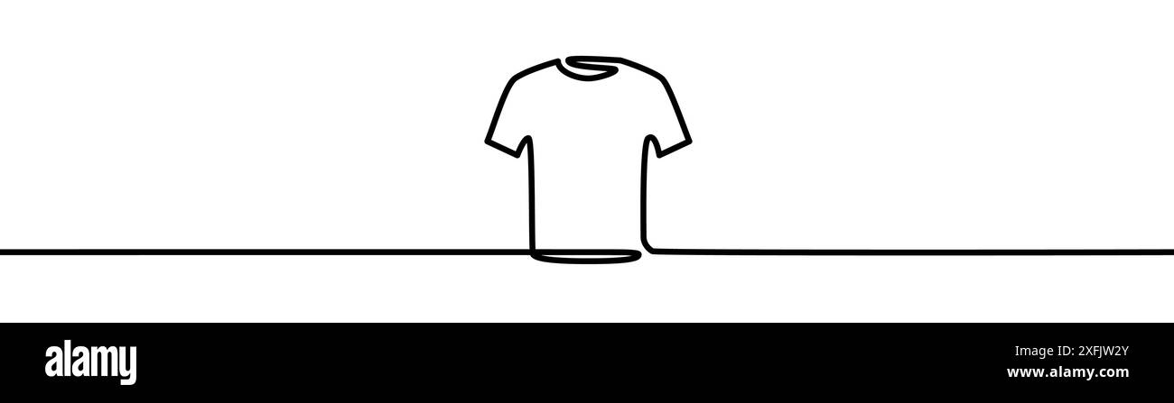 T-Shirt shape drawing by continuos line, thin line design vector ...