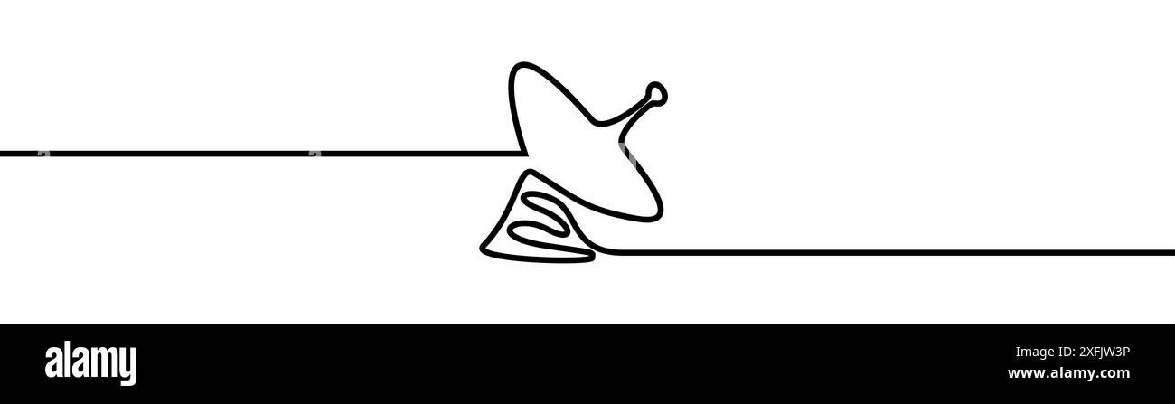 Satellite shape drawing by continuos line, thin line design vector illustration Stock Vector ...