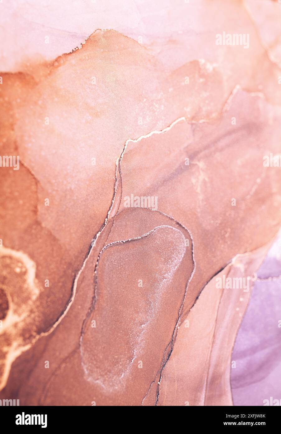 A close-up of an abstract painting featuring swirling patterns in ...