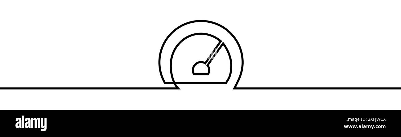 Speedometer shape drawing by continuos line, thin line design vector ...