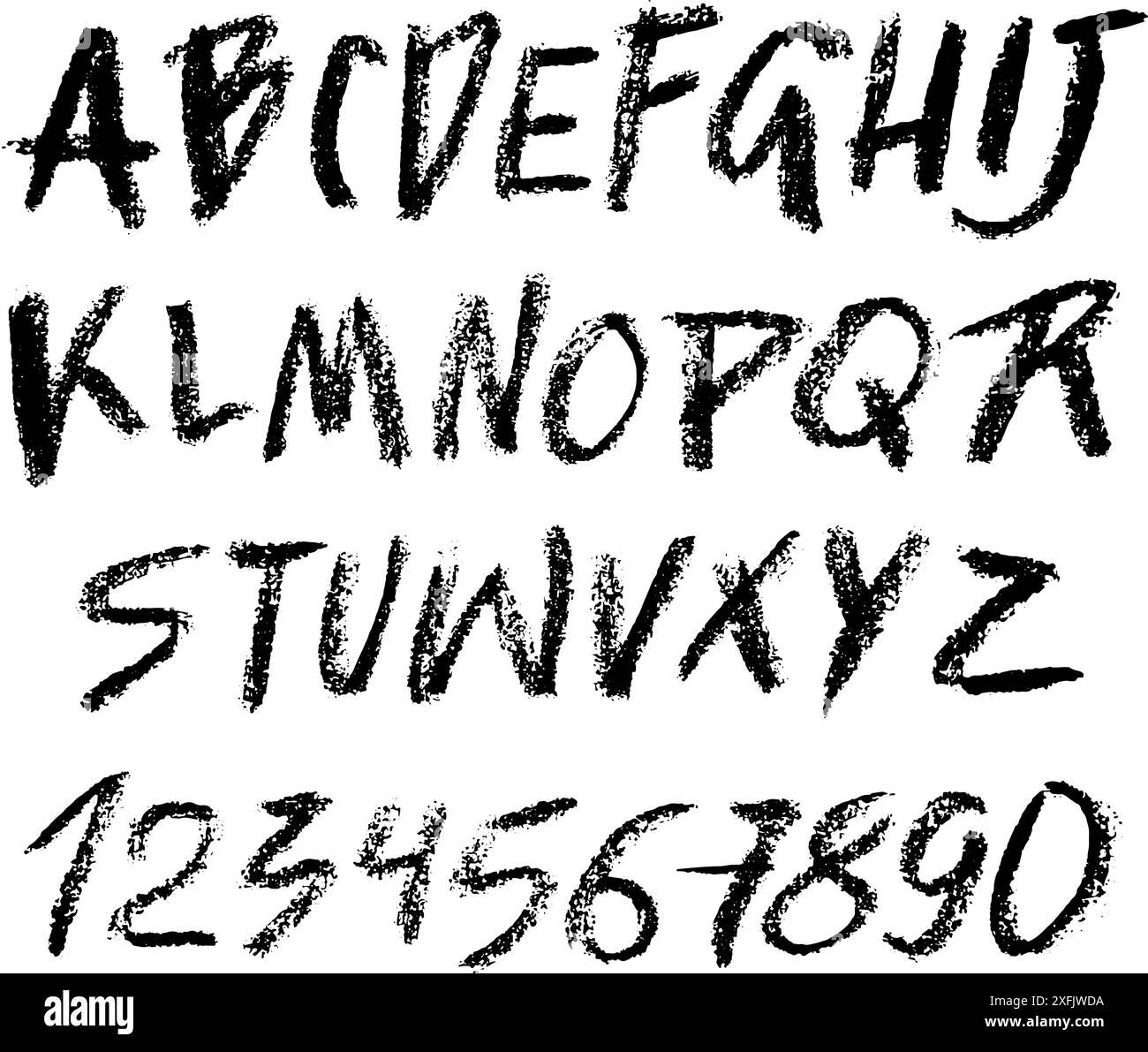 Hand Drawn Grunge Chalk Textured Font Stock Vector Image & Art - Alamy