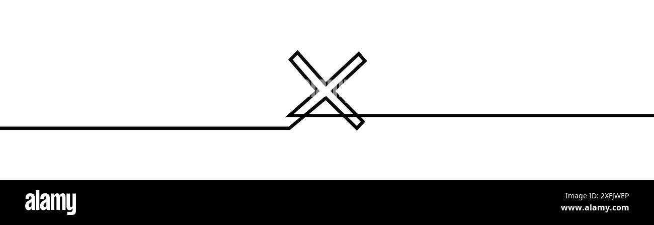 Multiple Cross shape drawing by continuos line, thin line design vector ...