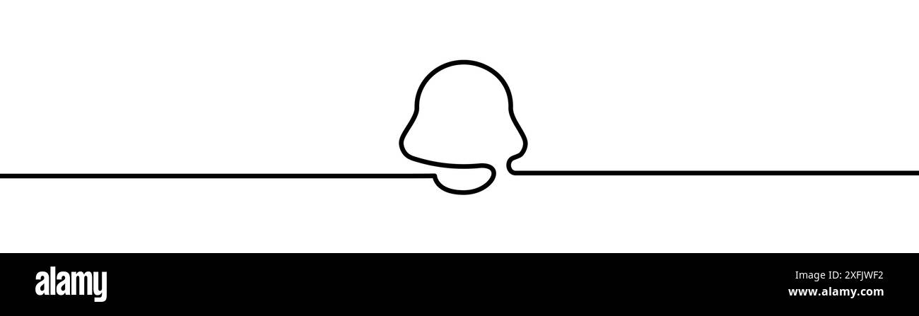 Ring Bell shape drawing by continuos line, thin line design vector ...