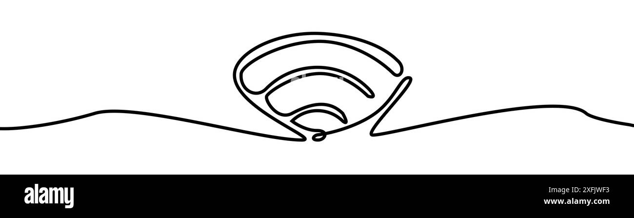 Wi-Fi symbol shape drawing by continuos line, thin line design vector illustration Stock Vector ...