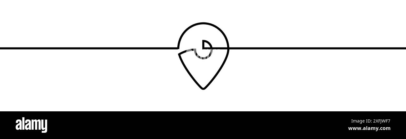 Map Pointer shape drawing by continuos line, thin line design vector illustration Stock Vector ...
