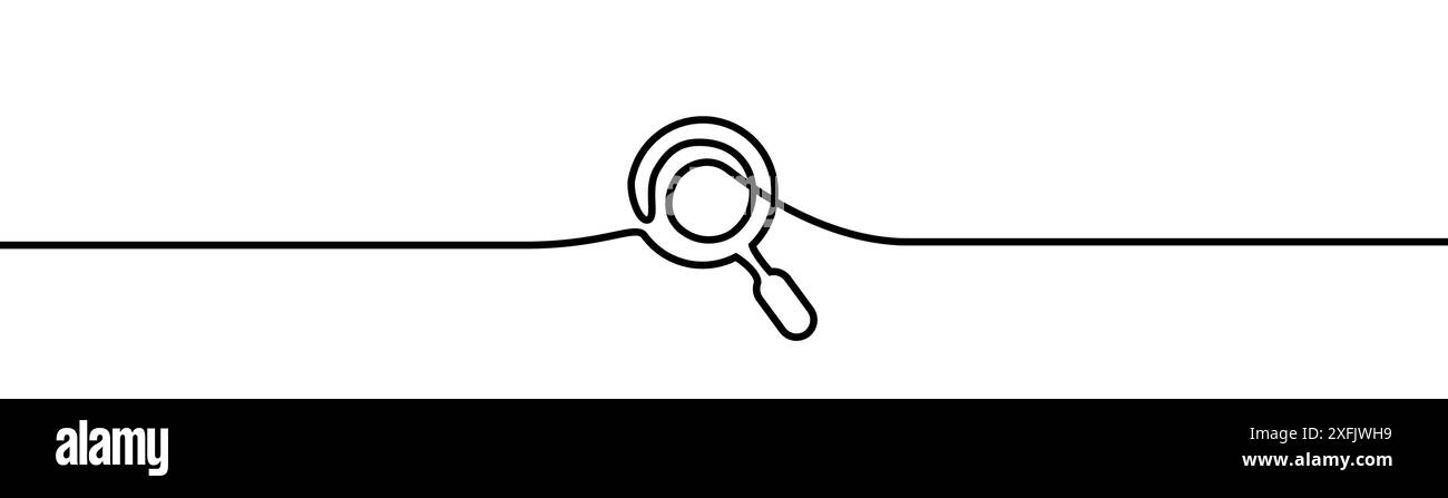 Magnifying Glass shape drawing by continuos line, thin line design ...