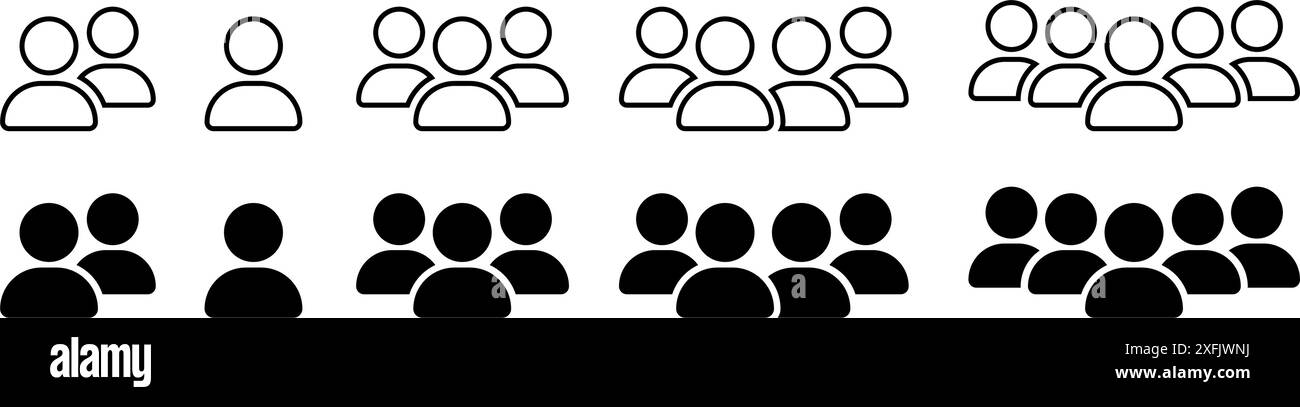 Set of persons symbols, template for web, flat design vector ...