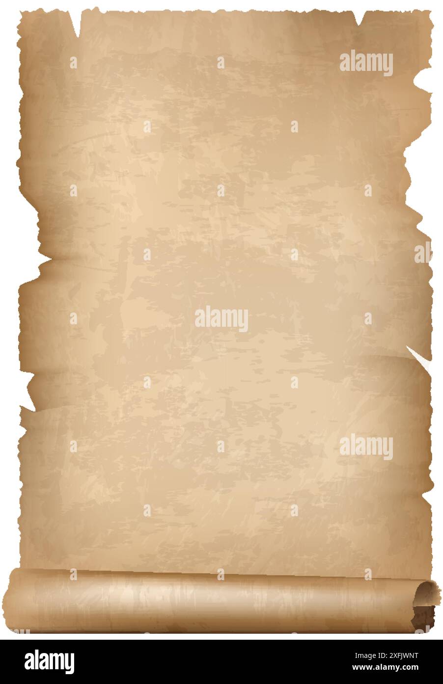 Ancient Paper Leaf on white background, realistic vector illustration ...