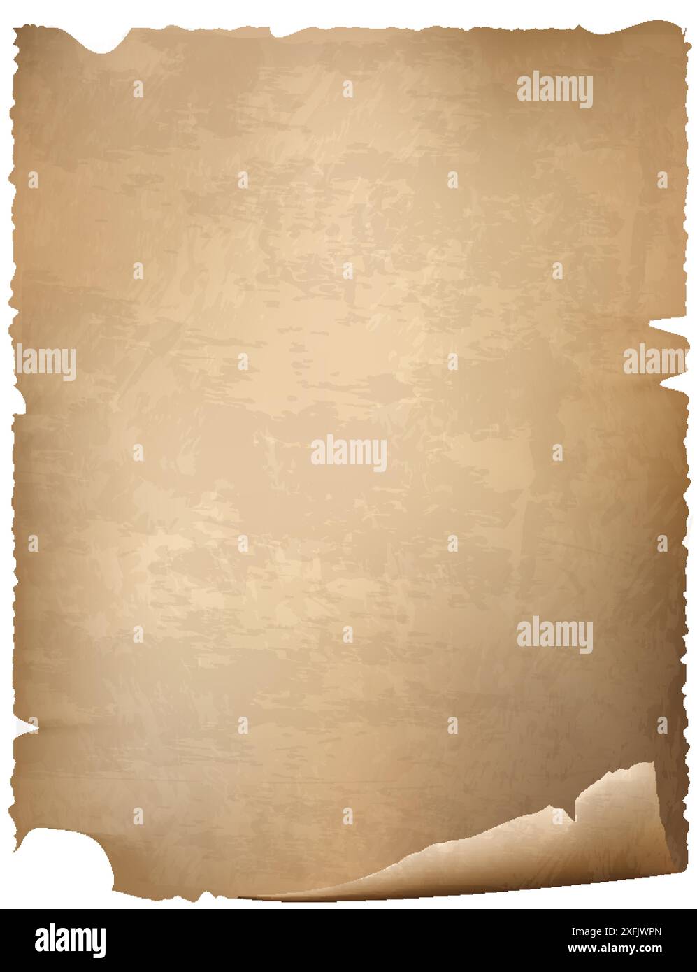 Ancient Paper Leaf on white background, realistic vector illustration ...