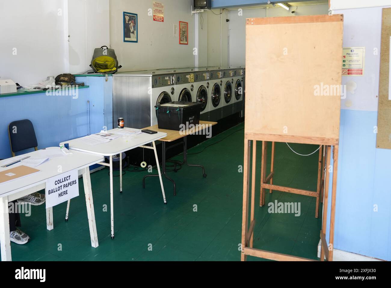A polling station that has been installed inside a launderette in ...