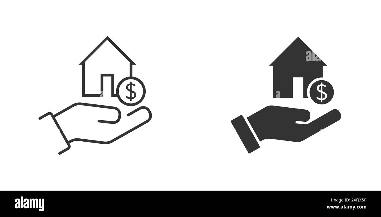 Home loan icon. Home mortgage symbol. Flat vector illustration Stock ...