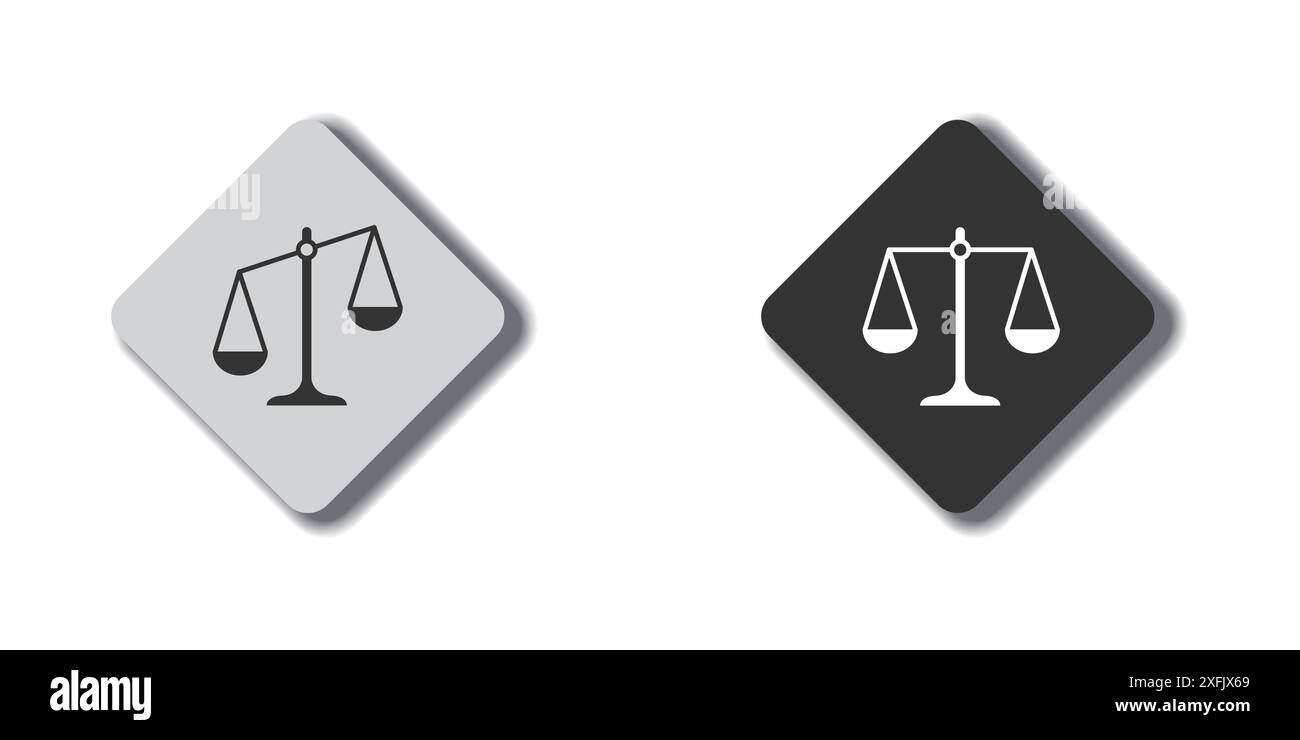 Scale icon. Justice and medical scales. Flat vector illustration Stock ...