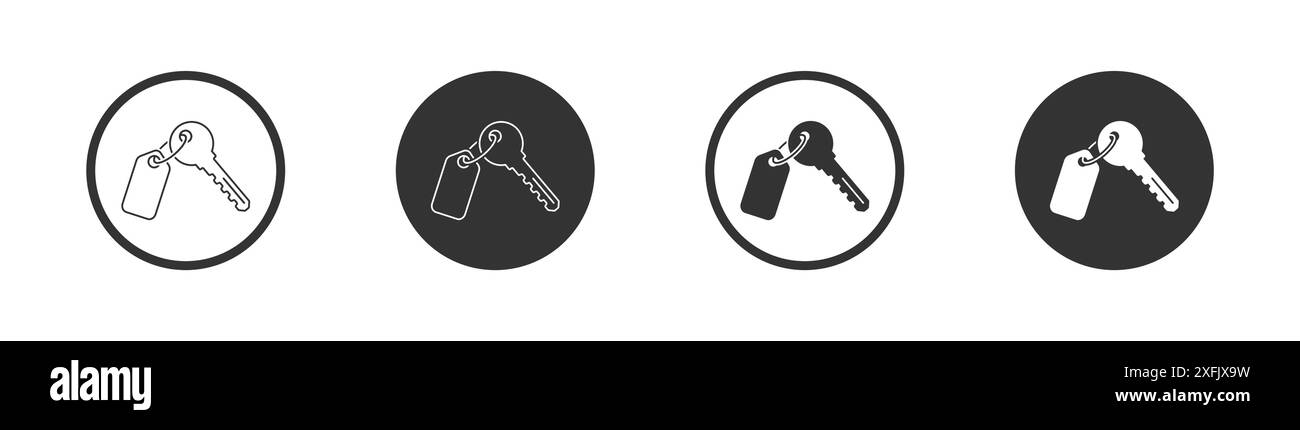 Key icon set. House keys. Flat vector illustration Stock Vector Image ...