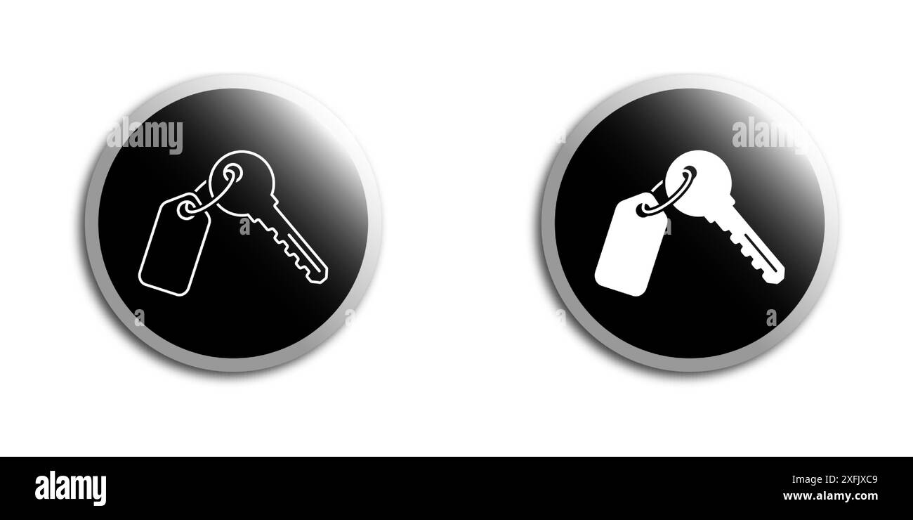 Key icon set. House keys. Flat vector illustration Stock Vector Image ...