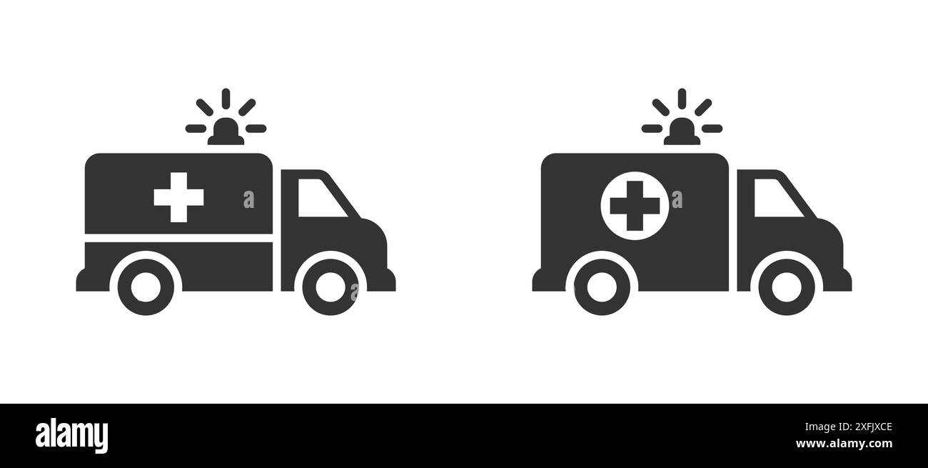 Ambulance icon. Medical aid. Emergency help. Flat vector illustration ...