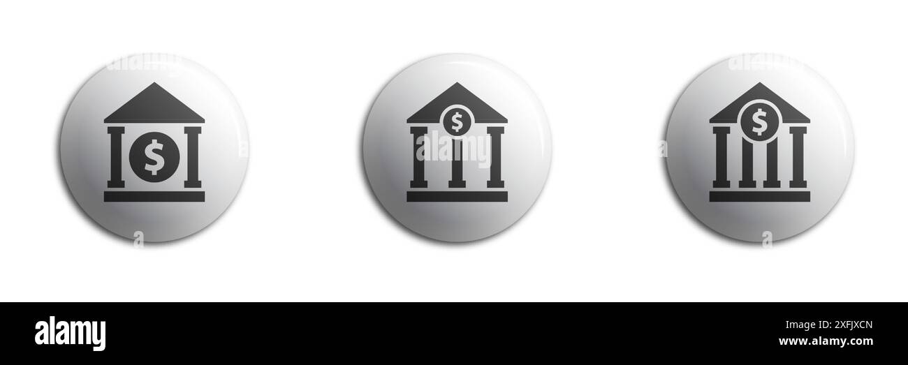 Bank Icon. Financial institution. Bank building. Flat vector ...