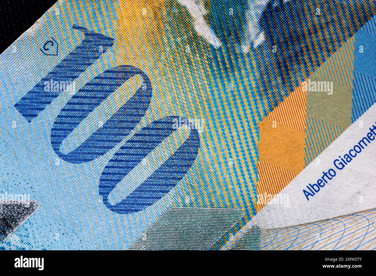 CHF money banknotes, detail photo of swiss franc. Swiss Franc currency ...