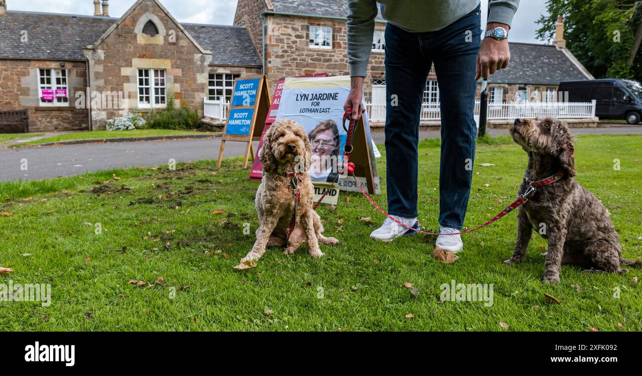 East Lothian, Scotland, UK, 04 July 2024. Dogs at Polling Places: the ...