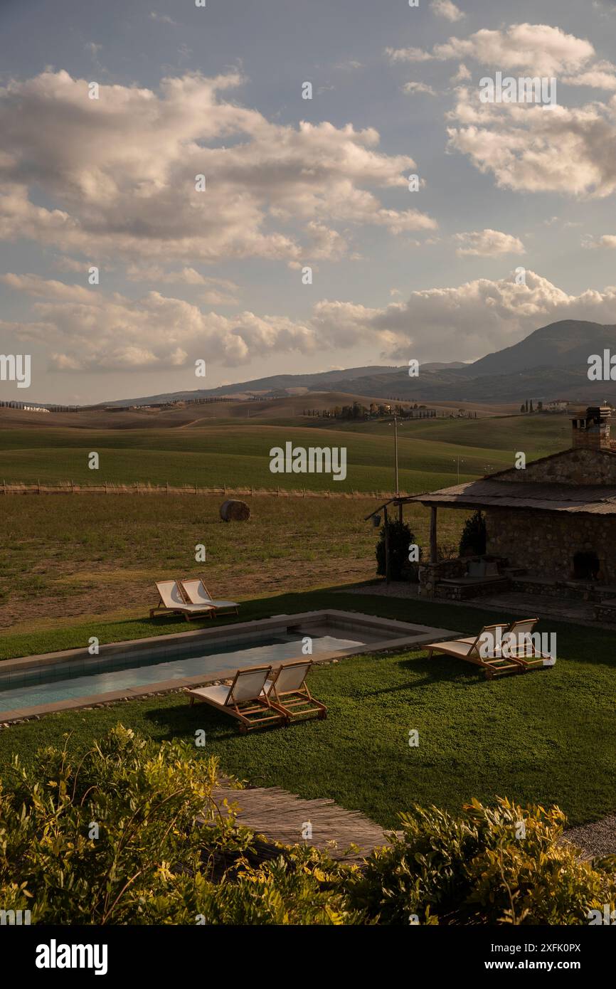 Tuscany hills with amazing rustic in Italian countryside. Typical ...