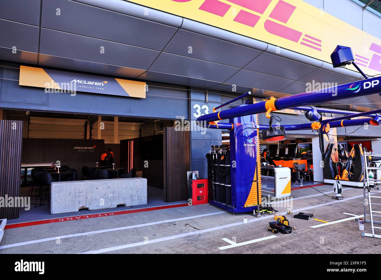 Silverstone, UK. 04th July, 2024. McLaren pit garages. 04.07.2024 ...