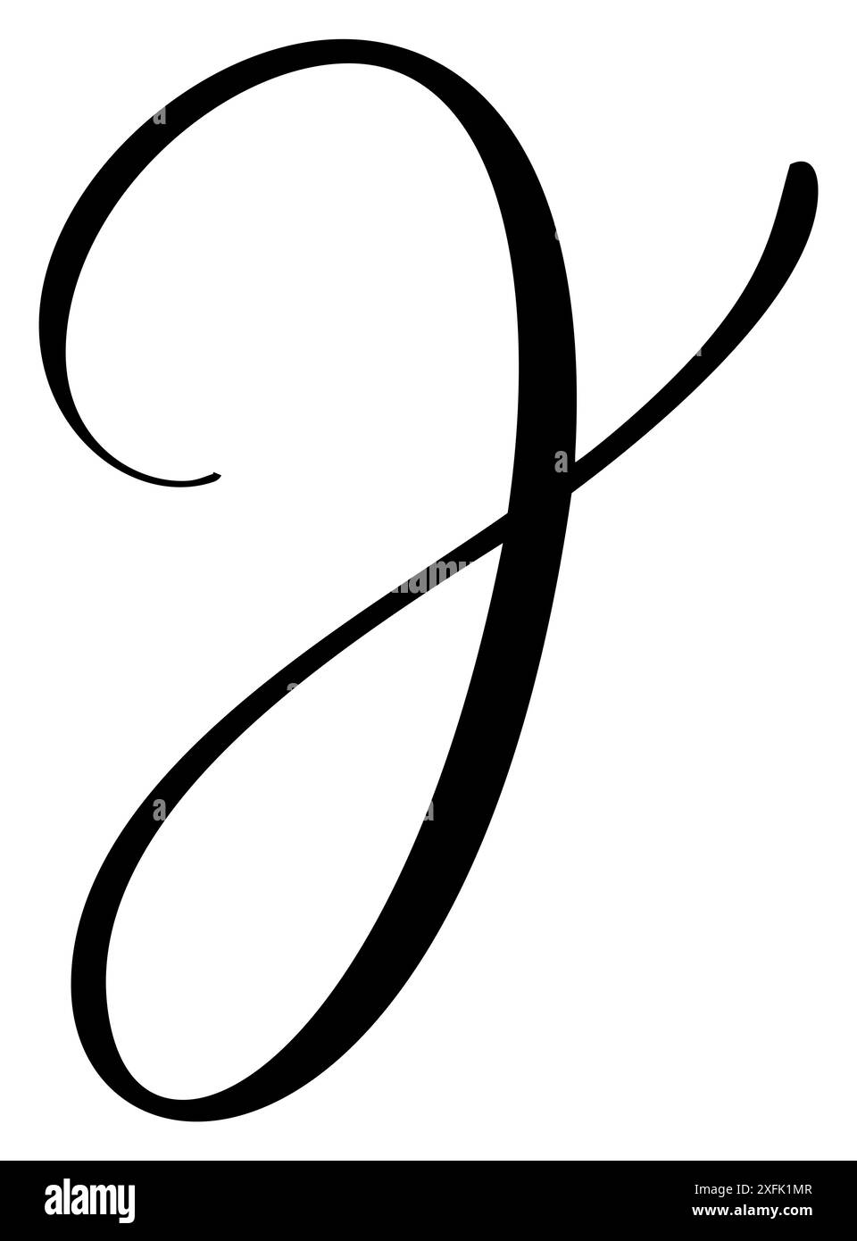 Hand drawn vector calligraphy letter J. Script capital font logo. Handwritten brush style ...