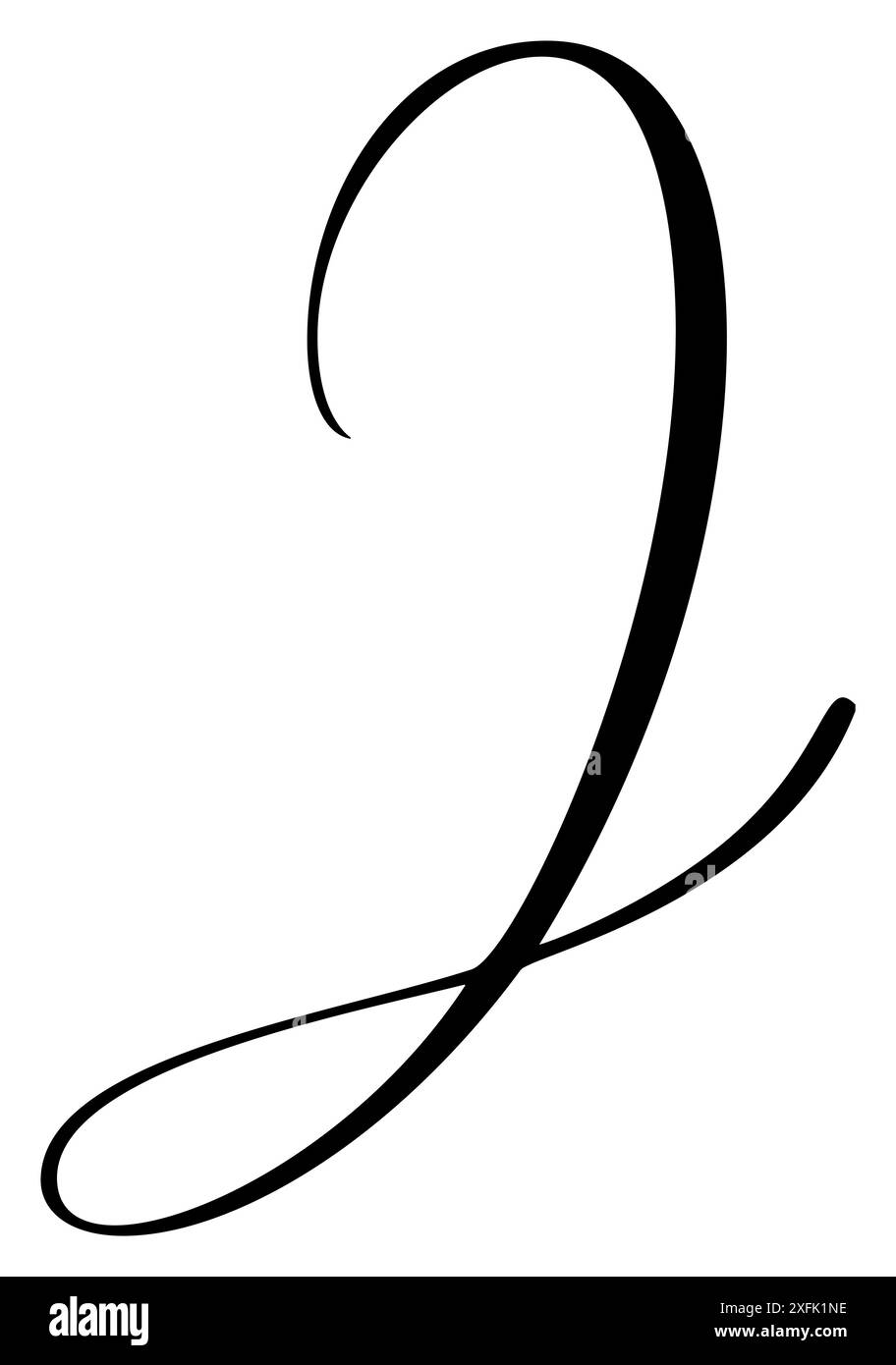 Vector calligraphy hand drawn letter J drop cap. Script font logo icon ...