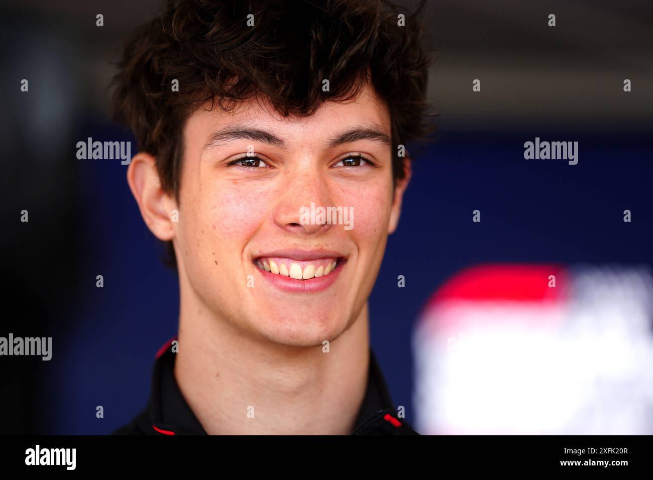 Ferrari reserve driver Oliver Bearman at Silverstone Circuit ...