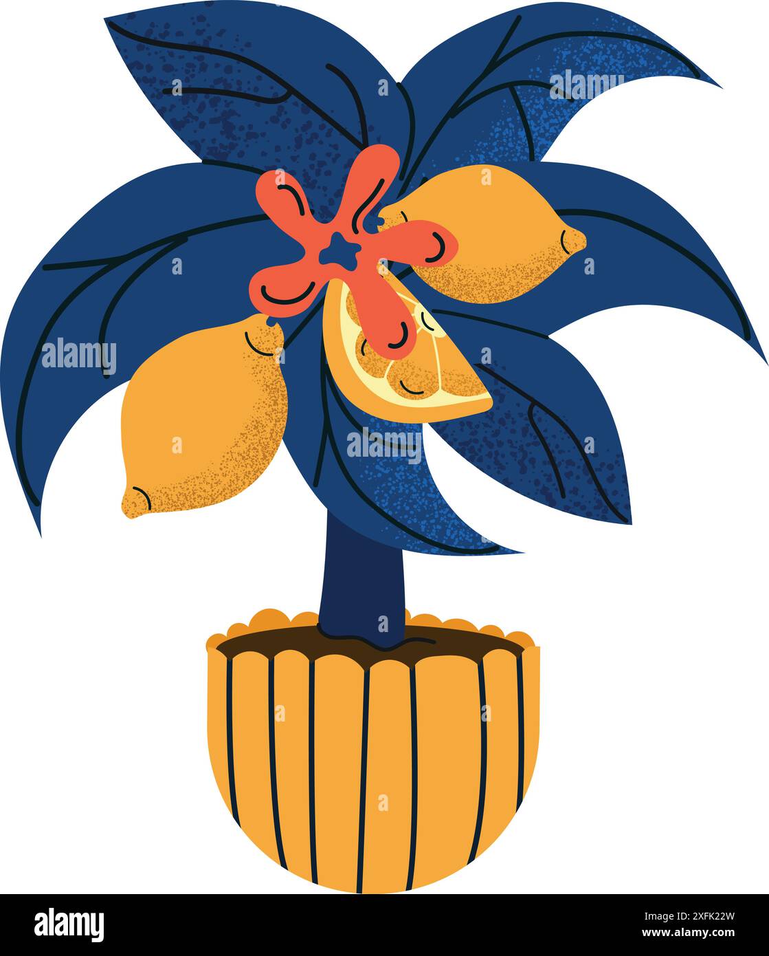Illustrated Potted Lemon Tree Vector Stock Vector Image & Art - Alamy