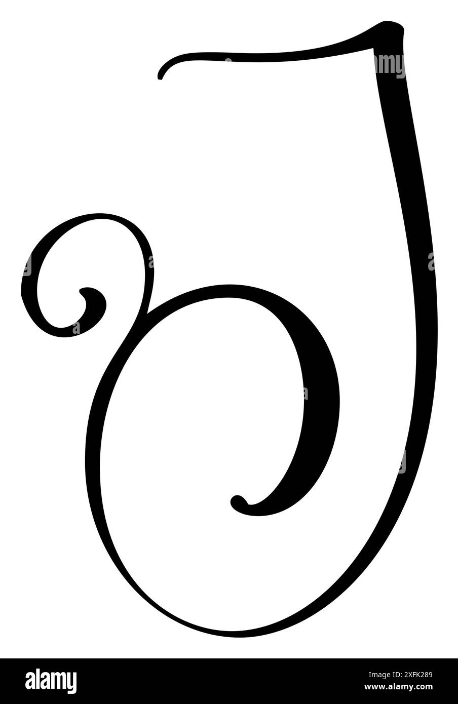 Hand drawn vector calligraphy letter capital J. Script font logo ...