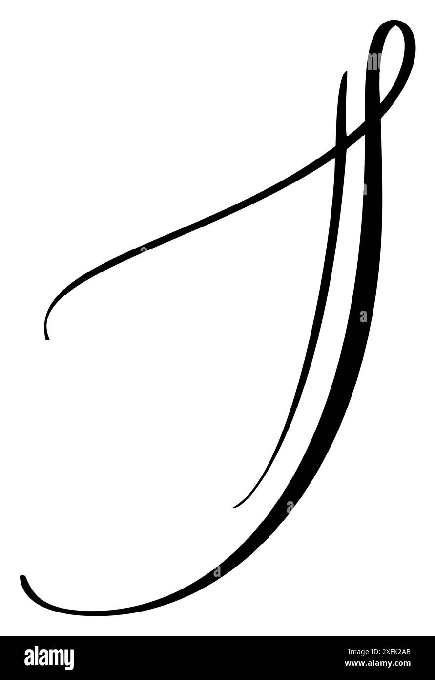 Hand drawn vector calligraphy letter J. Script capital font logo. Handwritten brush style ...
