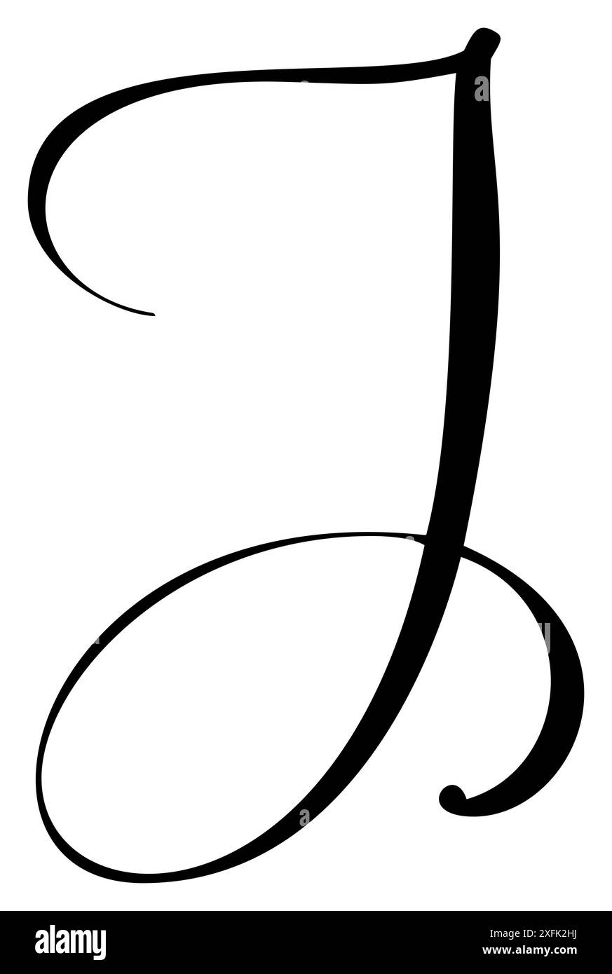 Vector calligraphy hand drawn letter J icon logo. Script font ...