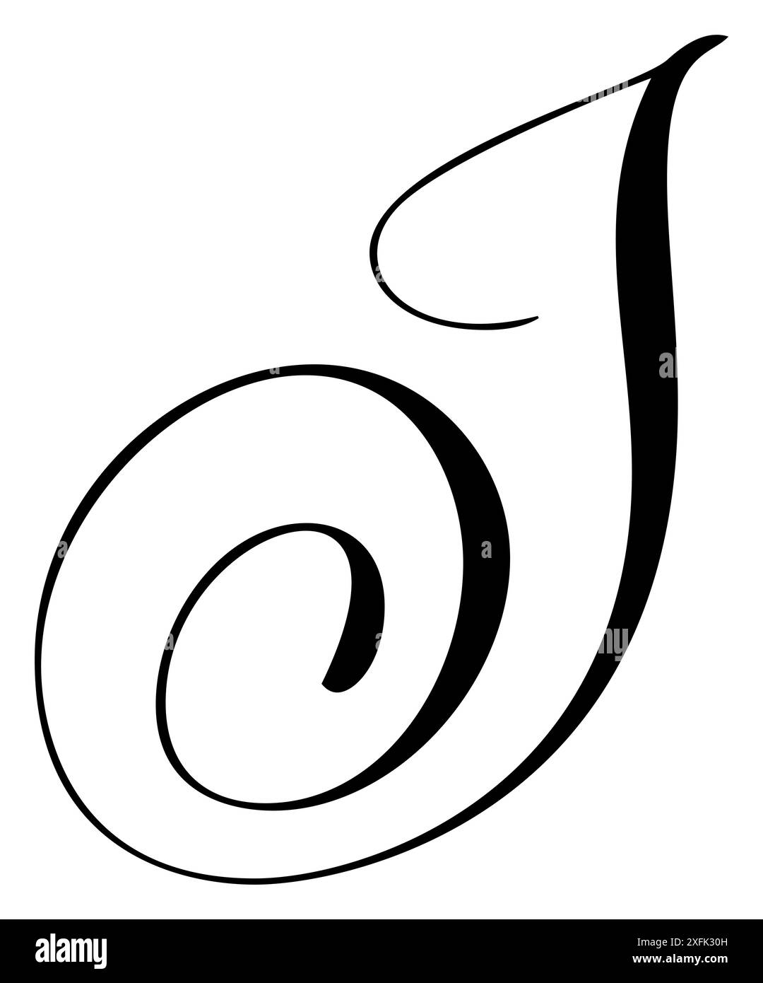 Vector Calligraphy Hand Drawn Letter J Icon Logo Script Font