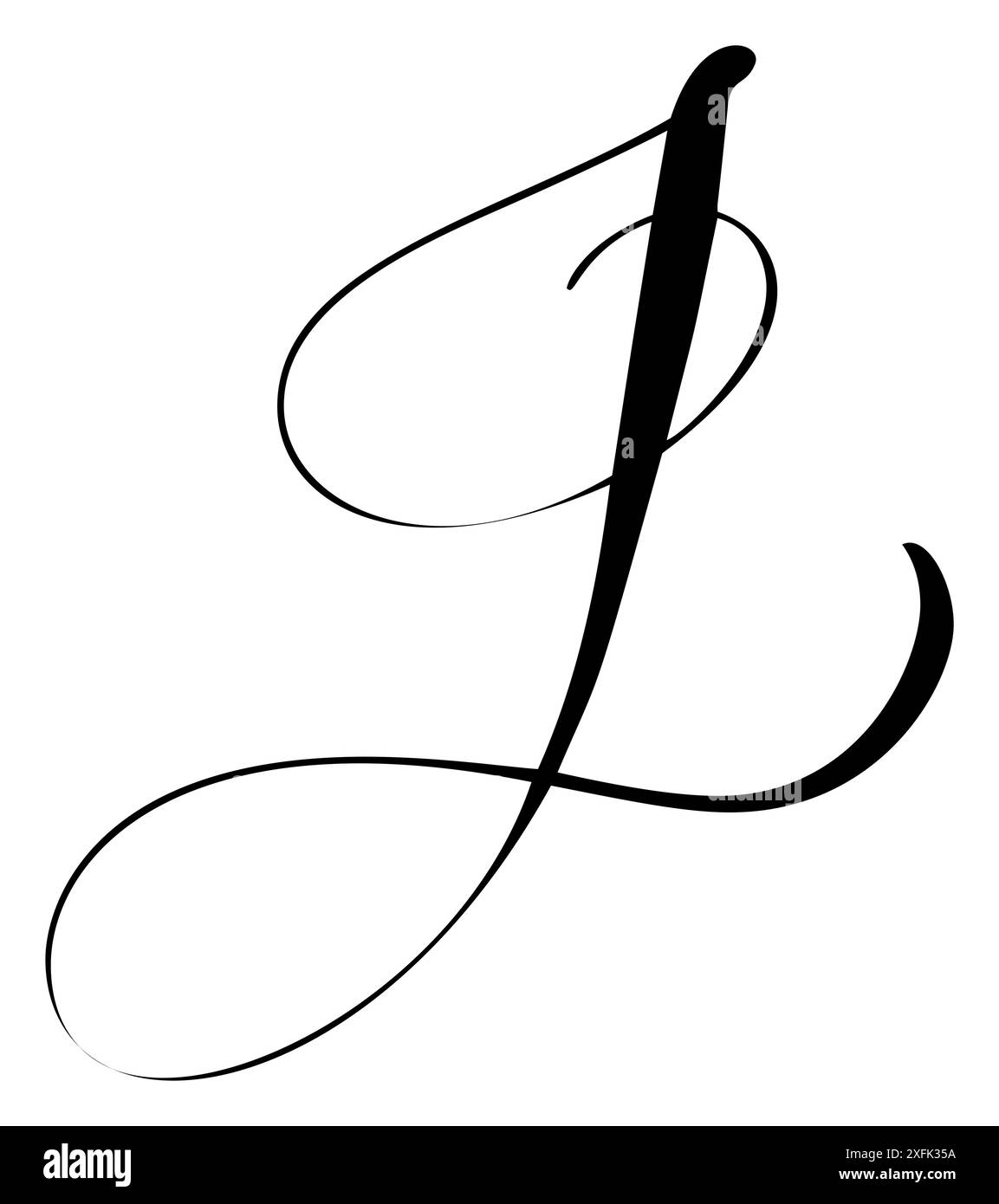 Hand drawn vector calligraphy letter capital J. Script font logo ...