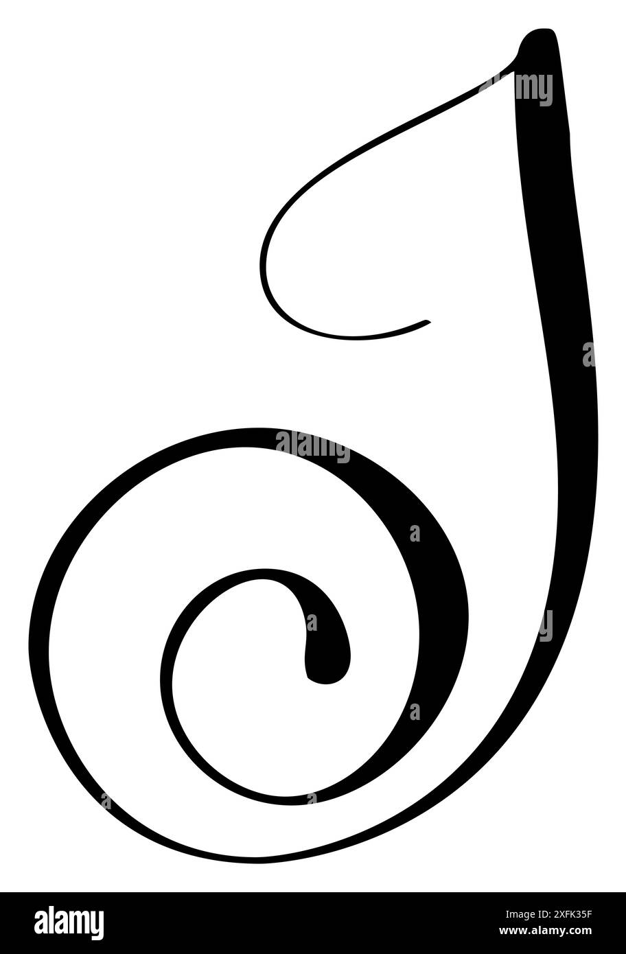 Vector calligraphy hand drawn letter J icon logo. Script font ...