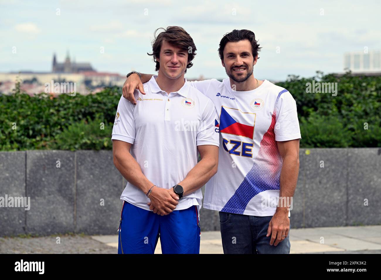 Prague, Czech Republic. 04th July, 2024. Czech canoeists (L-R) Petr ...