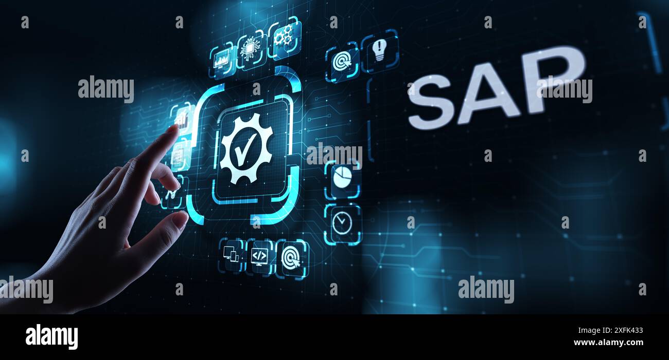 SAP - Business process automation software. ERP enterprise resources ...