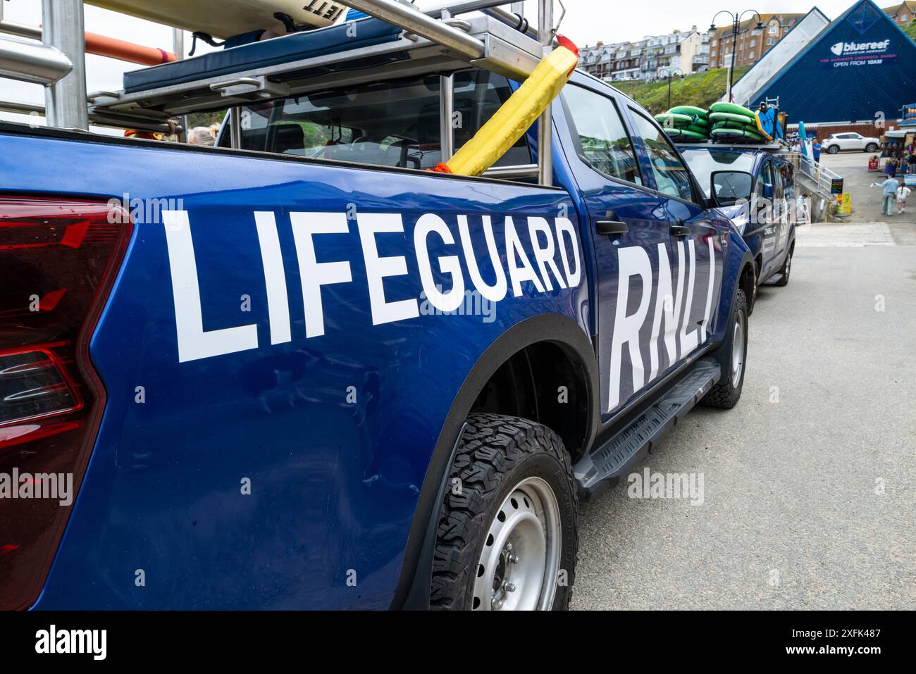 An RNLI Lifeguard Isuzu D-Max pickup truck emergency response vehicle ...