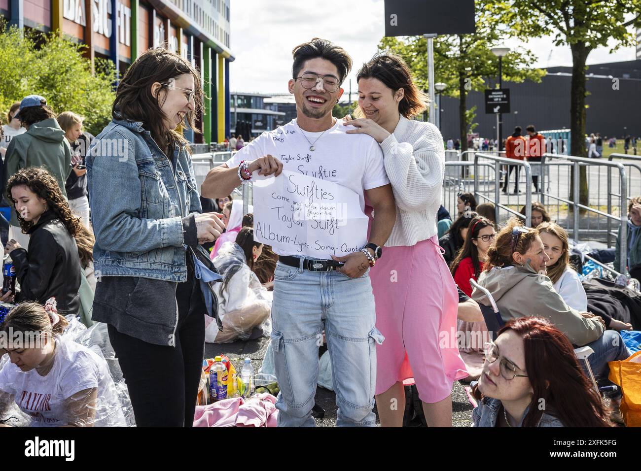 AMSTERDAM - 04/07/2024, Fans have gathered at the Johan Cruijff ArenA ...