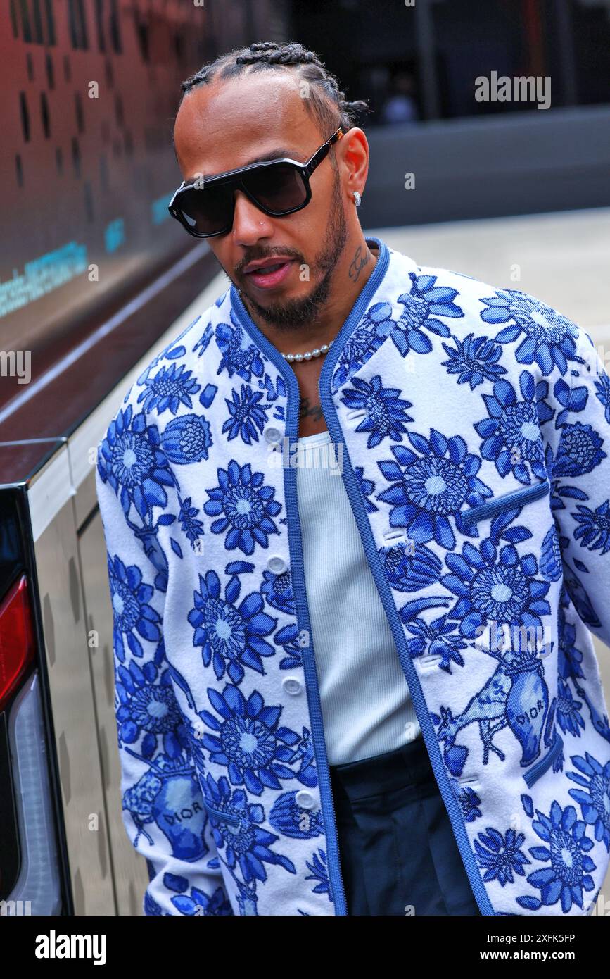 Silverstone, UK. 04th July, 2024. Lewis Hamilton (GBR) Mercedes AMG F1 ...