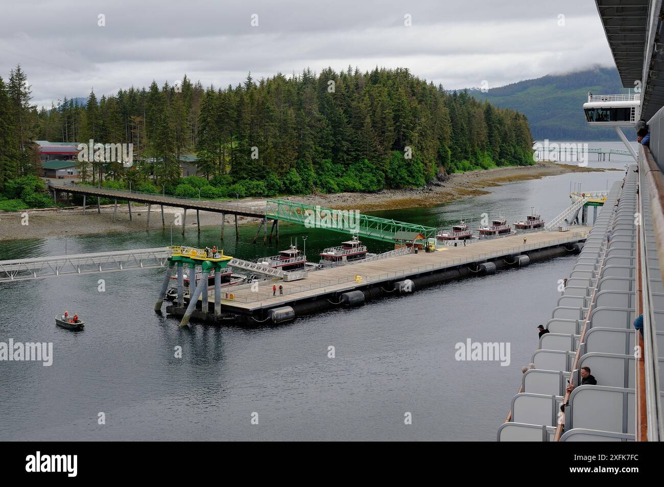 Icy strait Point, Hoonah, Alaksa - Dock workers awaiting the cruise ...