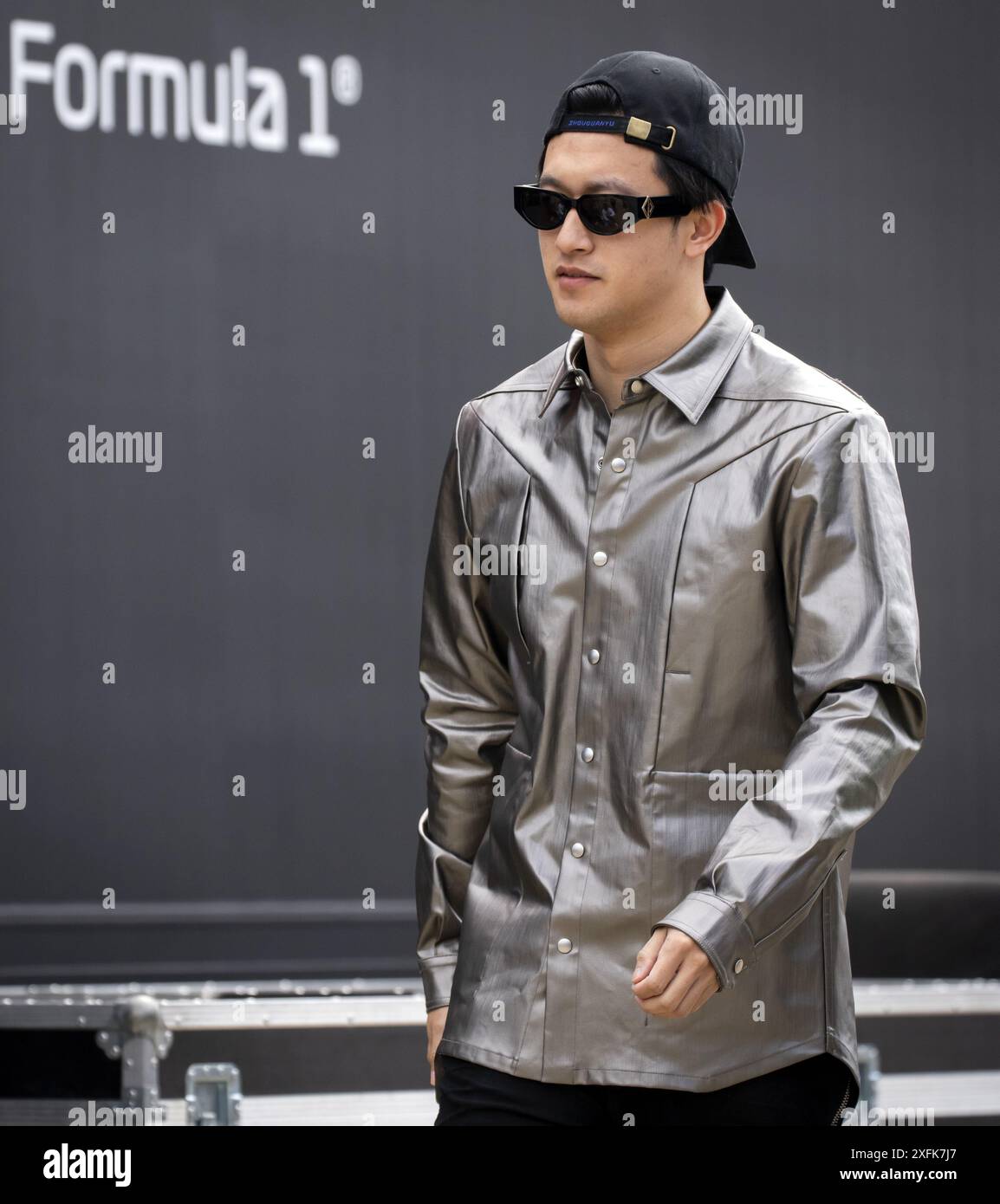 SILVERSTONE - Zhou Gunayu (Kick Sauber) arrives at the Silverstone race ...