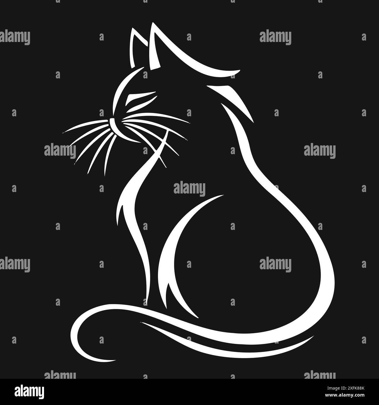 Black cat in simple Black and White Stock Photos & Images - Alamy