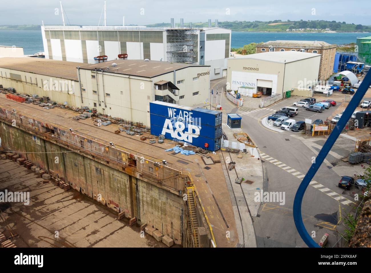 Falmouth Docks, A&P Ltd, Queen Elizabeth No2 dry dock, with Pendennis ...