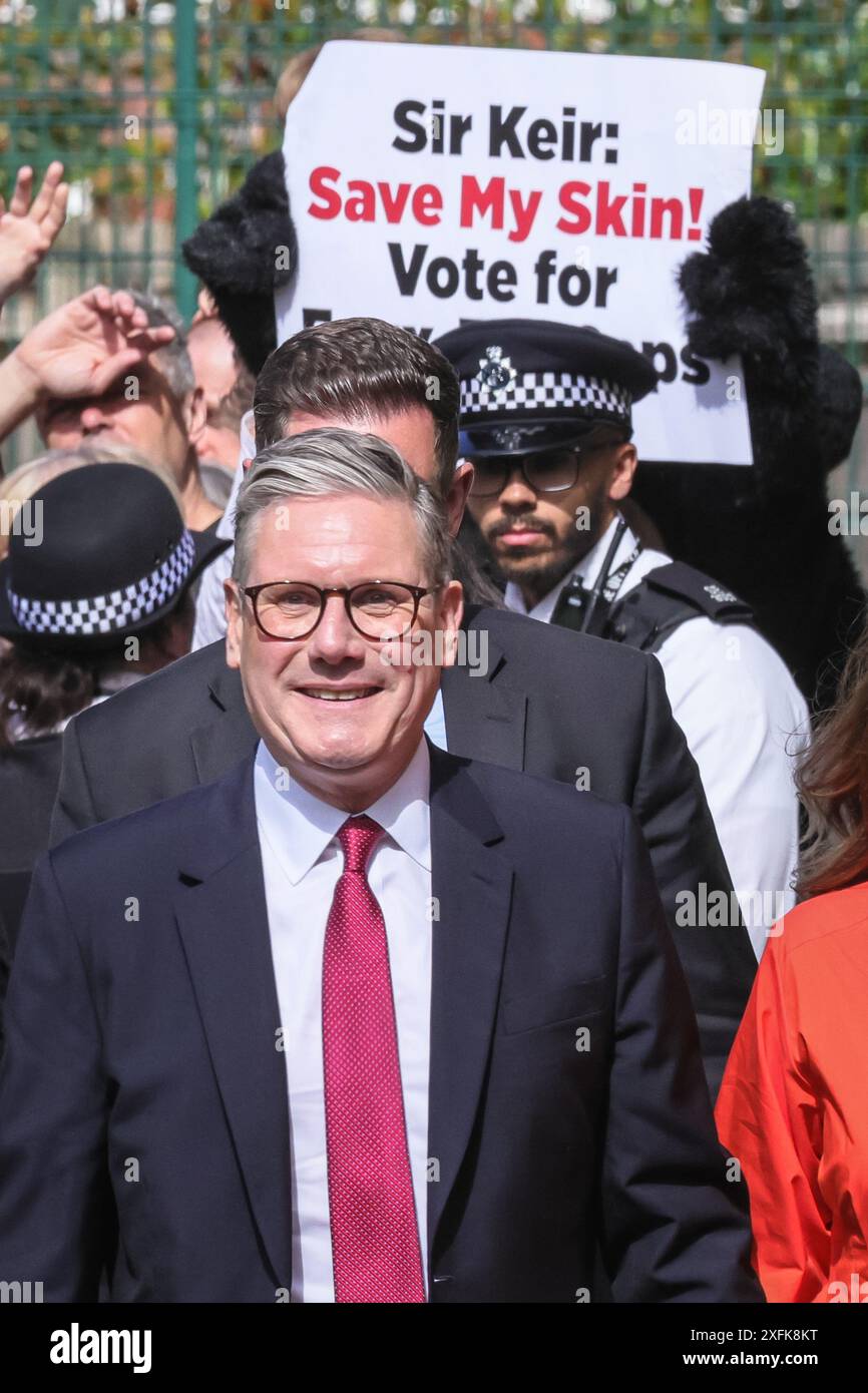 London, UK. 04th July, 2024. Sir Keir Starmer, Leader of the Labour Party, widely expected to ...