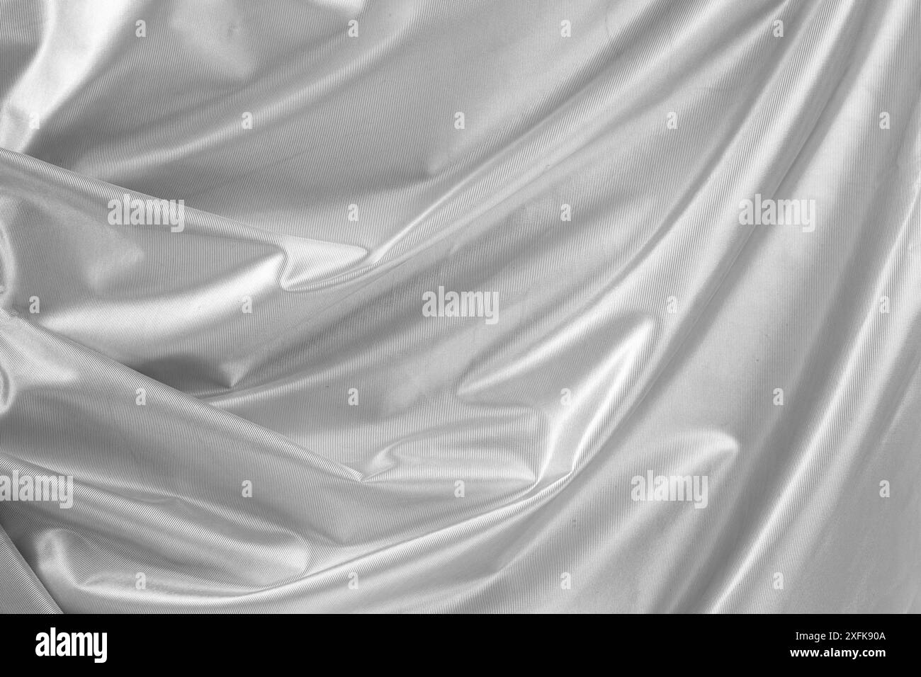 Metallic silver fabric texture with folds, abstract patterned Stock ...